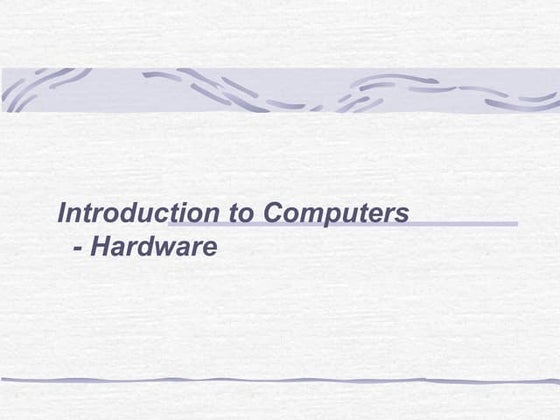 1.0 Introduction to Hardware Computer Architecture | PPTX | Computing | Technology & Computing