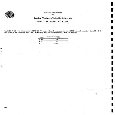 T 068 96 tension testing of metallic materials | PDF