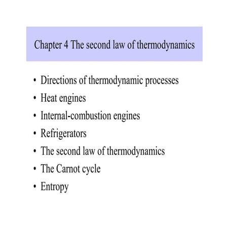 Second Law of Thermodynamics : Core Laws for Heat Transfer | PDF