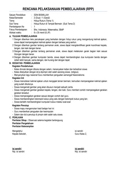 rph minggu orentasi | PDF