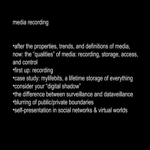 Media Recording | PPT