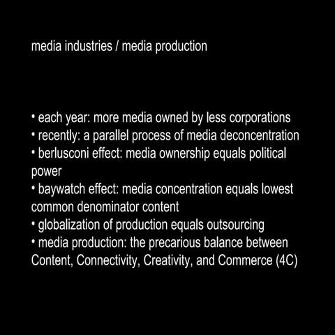 Media Industries and Production | PPT | Media Industry | Industries