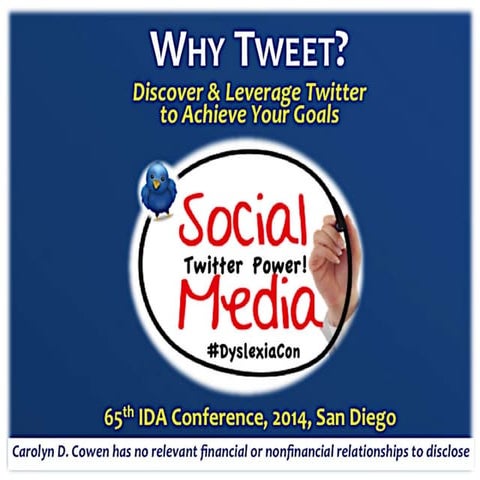Why Tweet? Discover & Leverage Social Media. Cowen (IDA Conference 2014 T11) | PPTX | Social ...