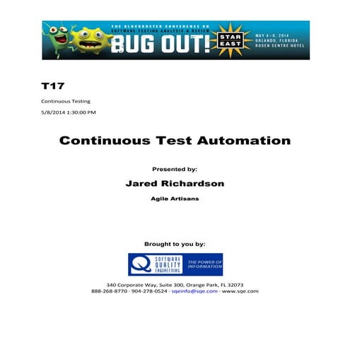 Continuous Test Automation | PDF