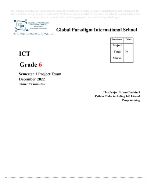 T1 Project EXAM G8.pdf | Educational Assessment | Education