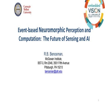 “Event-Based Neuromorphic Perception and Computation: The Future of Sensing and AI,” a Keynote ...