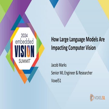 “How Large Language Models Are Impacting Computer Vision,” a Presentation from Voxel51 | PDF