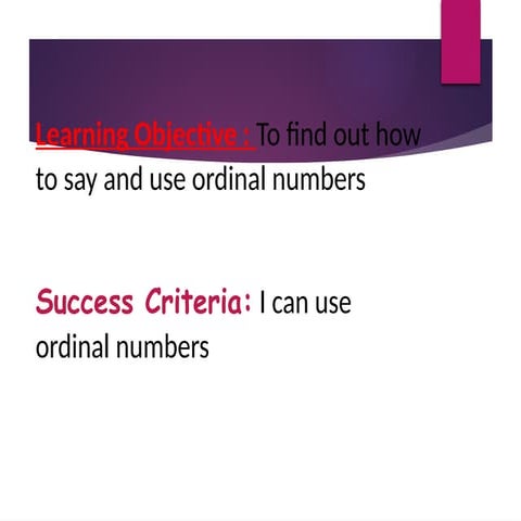 MATH GRADE 2- ORDINAL NUMBER 1ST TO 20TH | PPTX