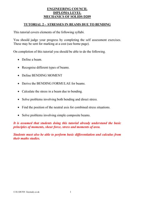 Statics and Strength of Materials Formula Sheet | PDF