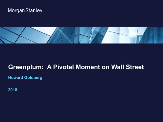 Greenplum A Pivotal Moment On Wall Street Greenplum Summit 2018 Ppt