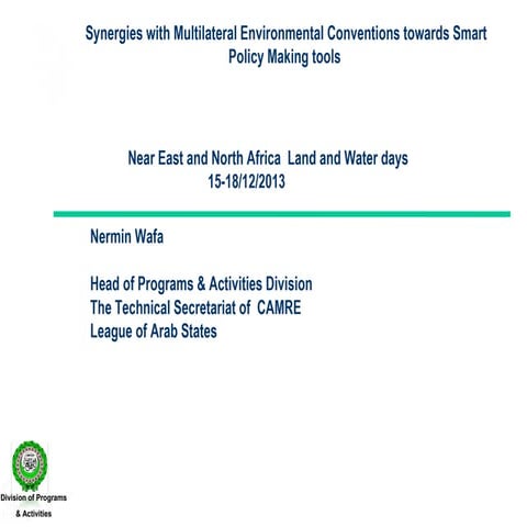 Synergies with Multilateral Environmental Conventions towards Smart ...