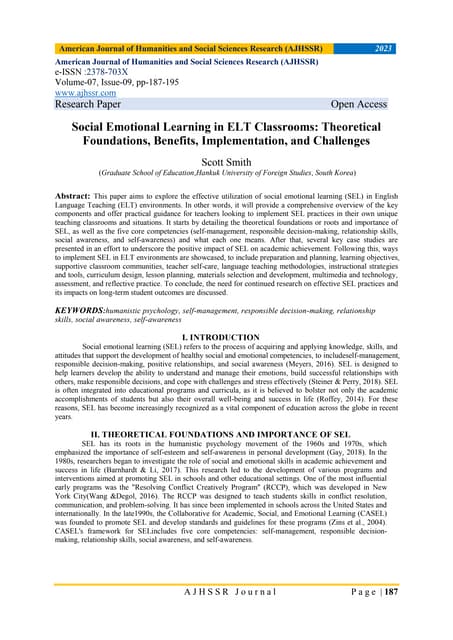 Social emotional learning | PPT