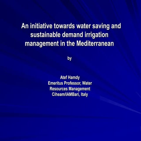 T2 hamdy atef an initiative towards water saving exec summary | PPT