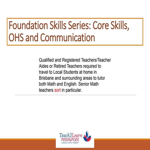 T2 l foundation skills industry | PPTX