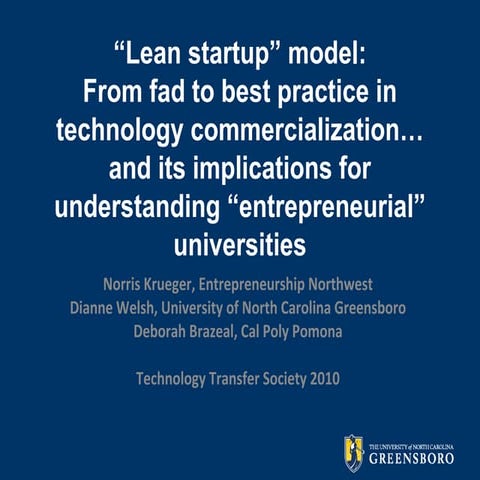 What lean startup model tells us about tech transfer? | PDF | Startups ...