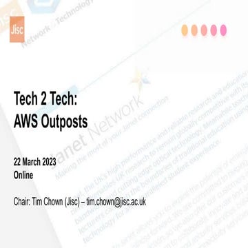Tech 2 Tech - AWS Outposts | PPT