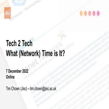 Tech 2 Tech - What (network) time is it? | PPTX