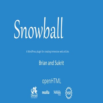 Sukrit and Brian - Snowball | PPT