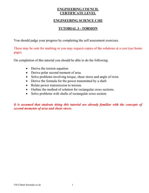 Lecture 13 torsion in solid and hollow shafts 1 | PDF | Physics | Science