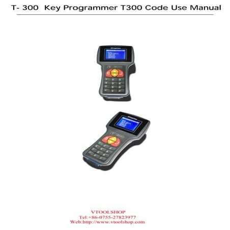 T300 key-programmer code use manual | PDF