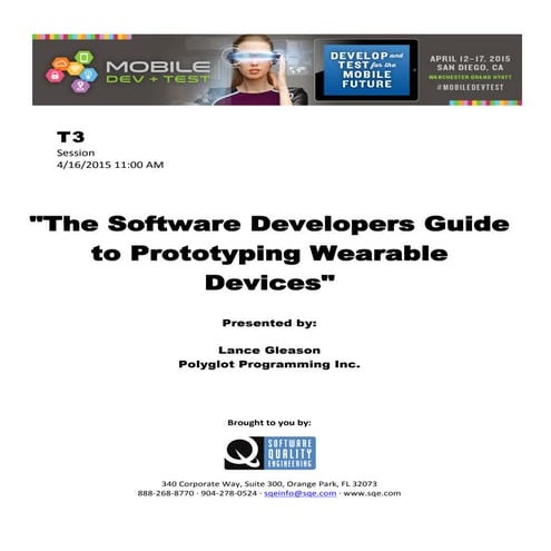 The Software Developers Guide to Prototyping Wearable Devices | PDF ...