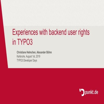 Experiences with backend user rights in TYPO3 | PPT