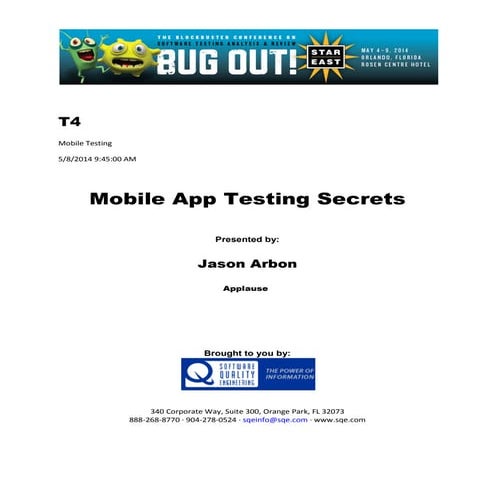 Mobile App Testing Secrets | PDF