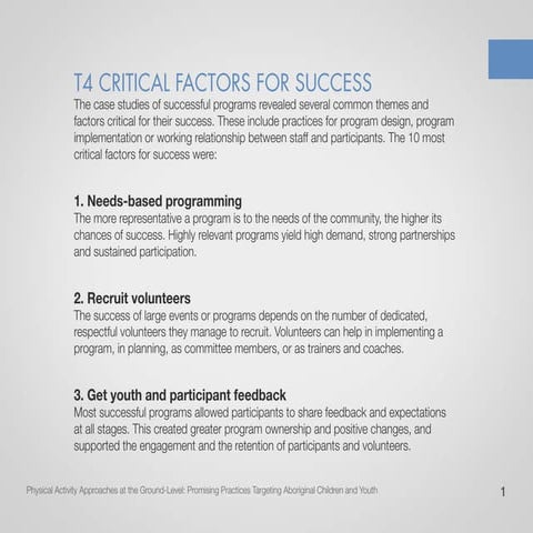 T4 Critical Factors for Success | PDF