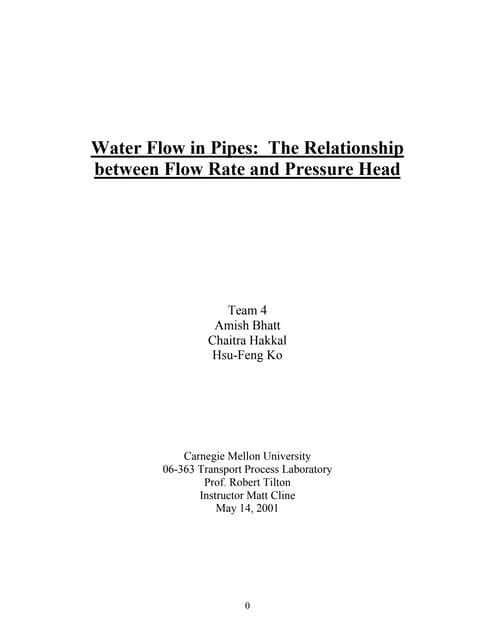 Flow charts for pipes | DOCX