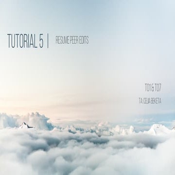 T5 - Resume Peer Edits | PDF | Resume Writing and Advice | Job Search