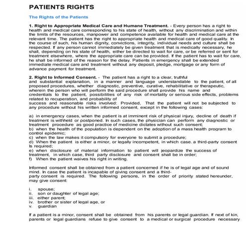 Patients Rights | DOCX