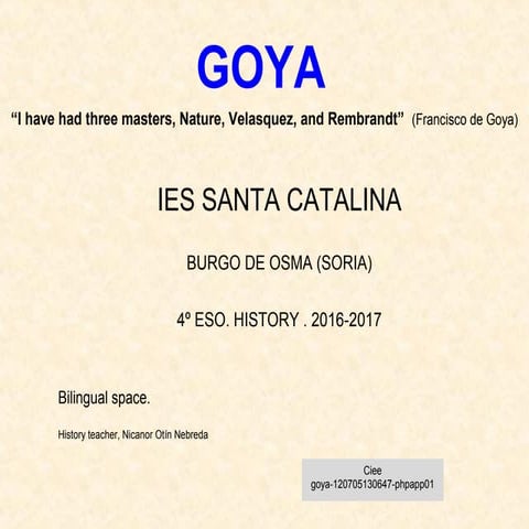 Francisco De Goya PowerPoint Presentation | PPT