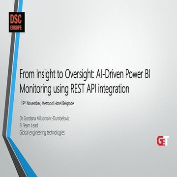 [DSC Europe 25] Gordana Milutinovic Dumbelovic - From Insight to ...