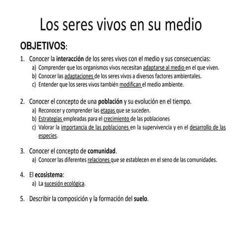 T9. Los seres vivos en su medio. | PPT