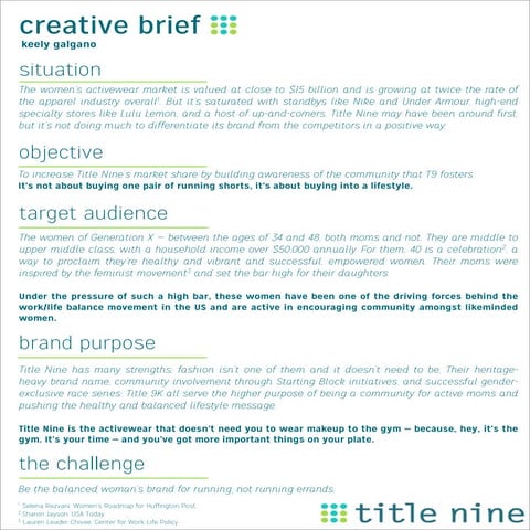 Title Nine: Creative Brief | PDF