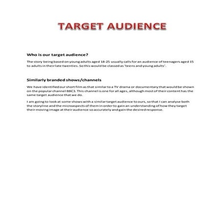 Target Audience | DOCX | Television | Entertainment