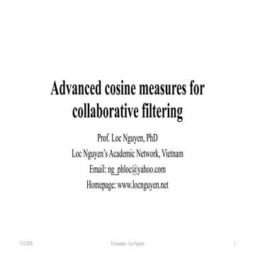 Advanced cosine measures for collaborative filtering | PPTX | Physics ...