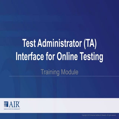 SBAC Test Administration (TA) Interface | PPTX
