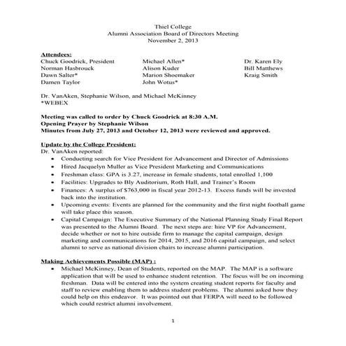 Minutes of the meeting with the alumni | PDF