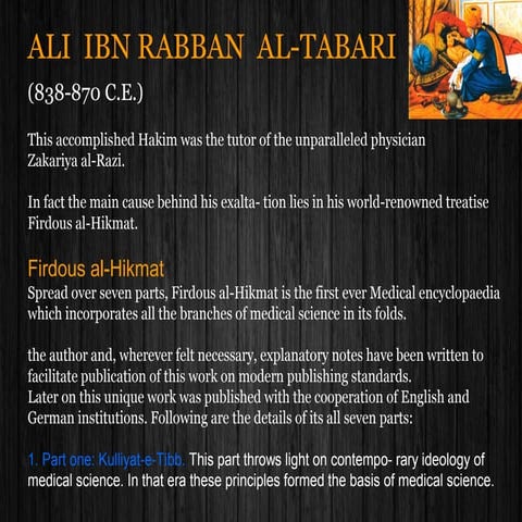 AL-TABARI (9th century Muslim Doctor) | PPT