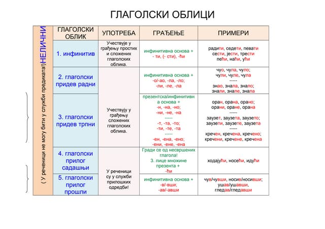 Srpski jezik - Glagoli