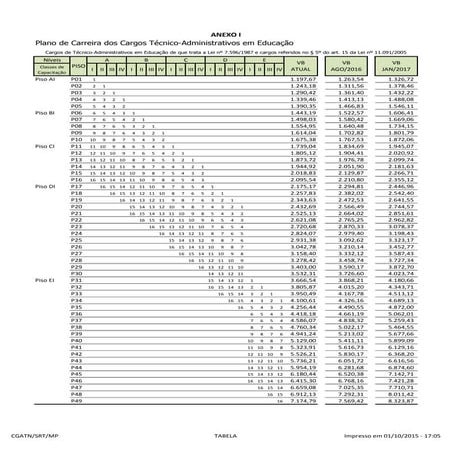 Tabela pcctae atualizada 2013-2017 | PDF