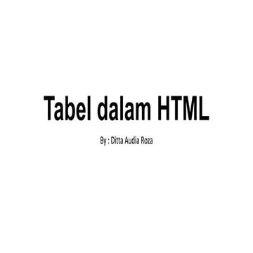 Tabel dalam html | PPTX