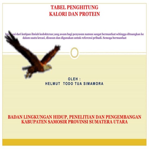 Tabel penghitung kalori dan protein | PPTX