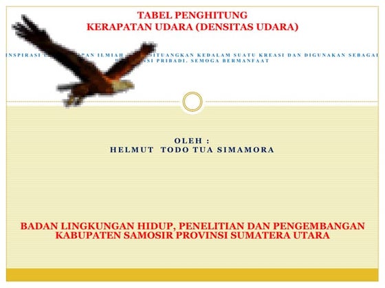 Tabel penghitung indeks standar pencemaran udara (ispu) | PPT