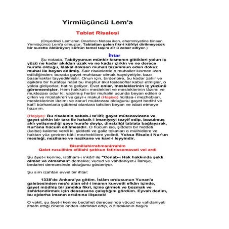 Tabiat Risalesi | DOCX