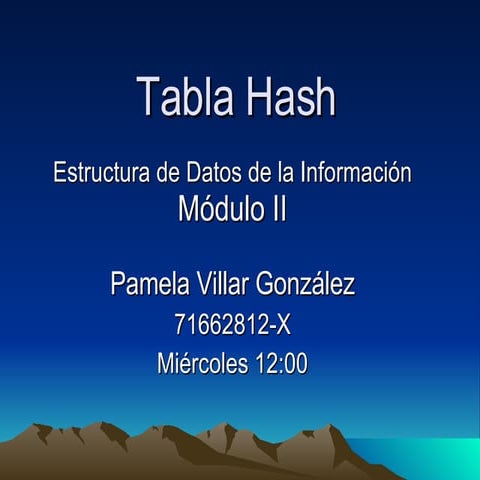 Tabla Hash (Sergio González Amor) | PPT