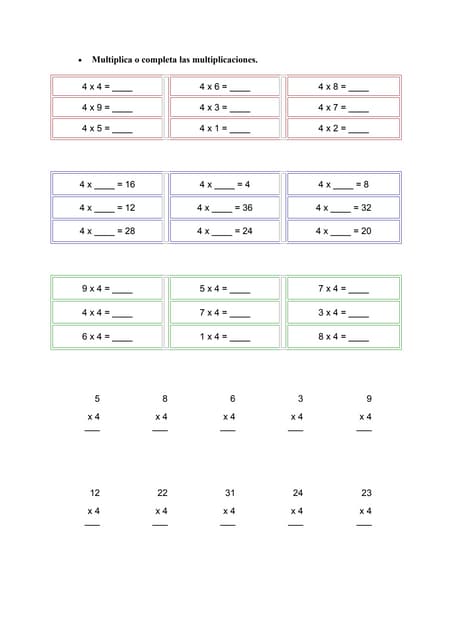 Practicar les taules de multiplicar amb puntets | PDF