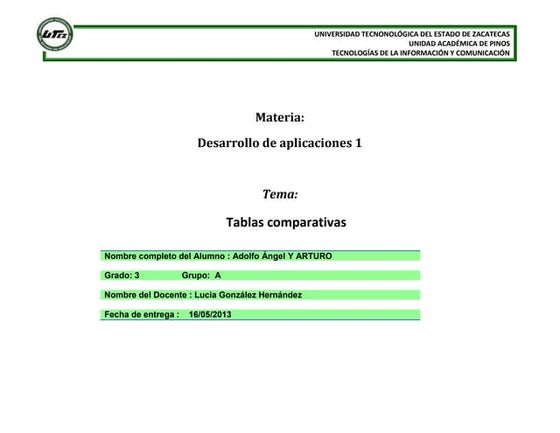 Tabla comparativa de programacion orientada , objetos y estructurada. | PDF