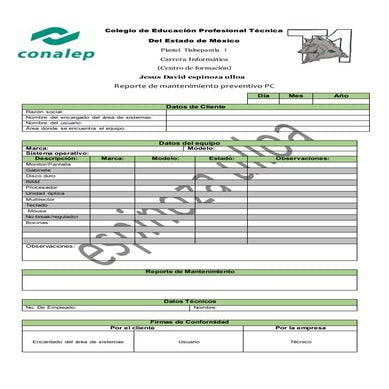 Tabla conalep | DOCX | Computing | Technology & Computing